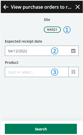 View purchase orders to receive